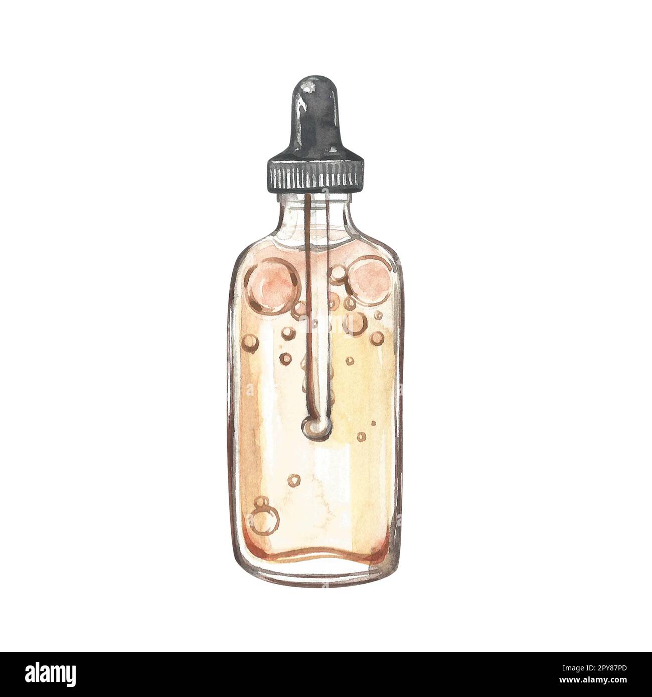 Bottle cosmetic oil for skin and face care isolated on white background ...