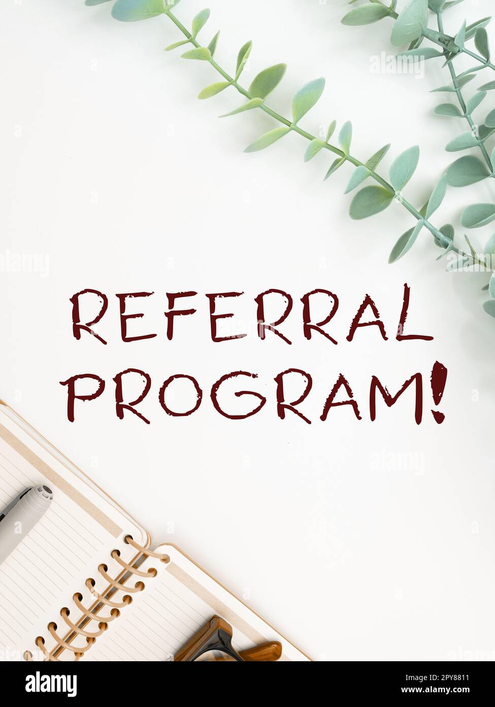 Text caption presenting Referral Program. Concept meaning sending own ...