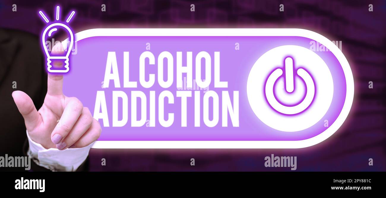 Conceptual caption Alcohol Addiction. Conceptual photo characterized by ...