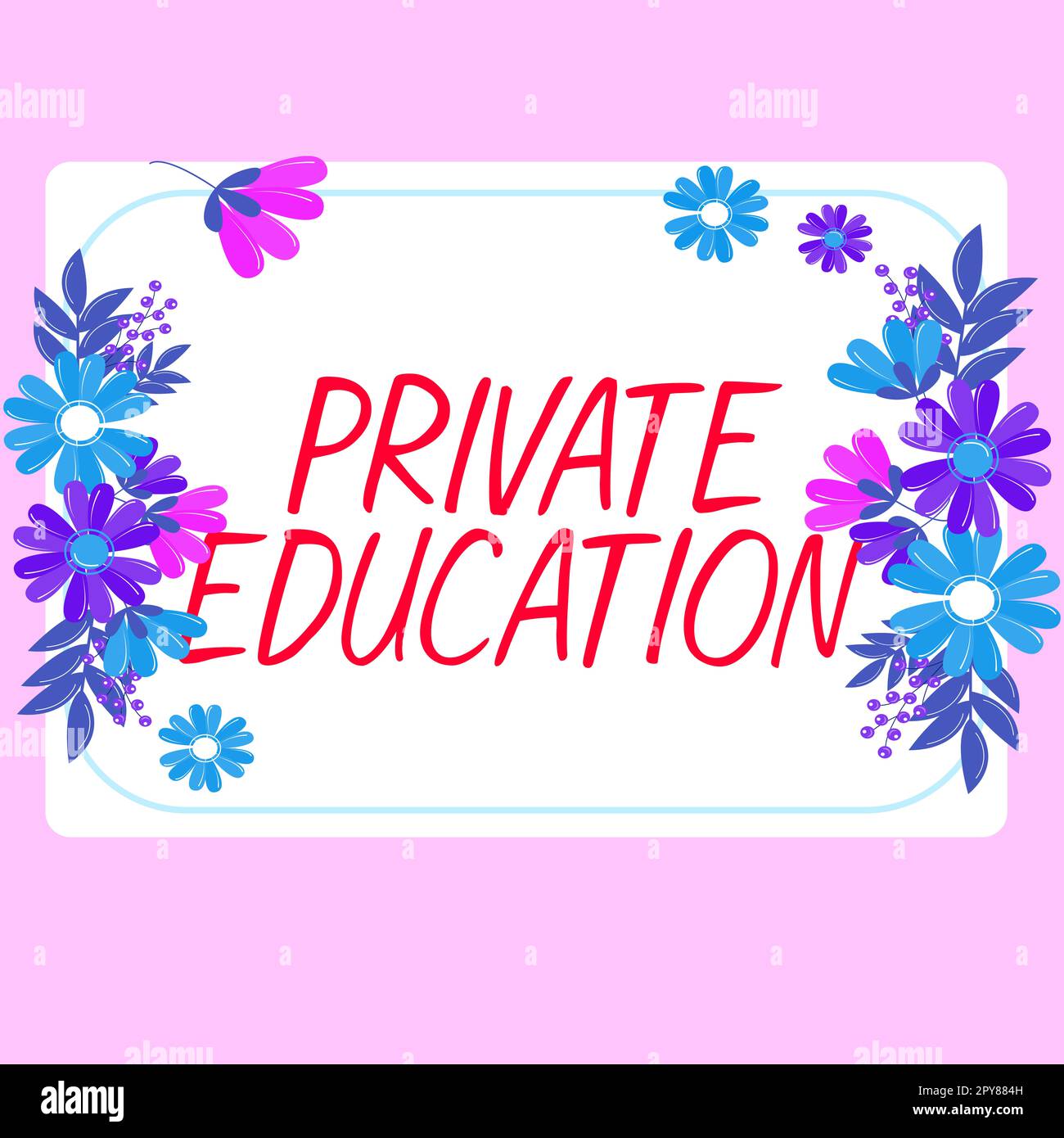 Text caption presenting Private Education. Business overview Belonging ...