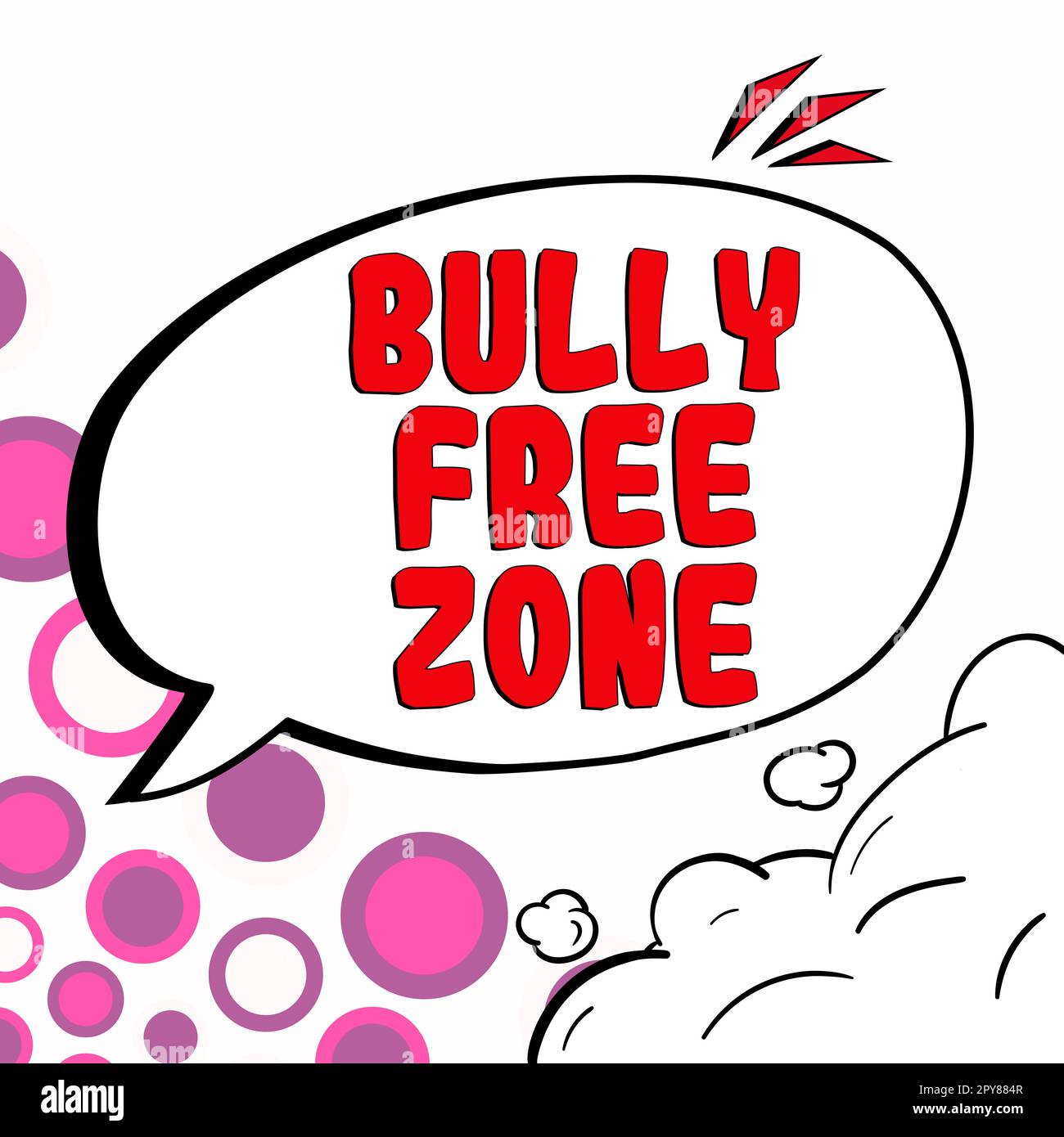 Text showing inspiration Bully Free Zone. Word for Be respectful to ...