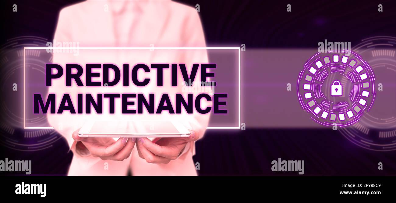 Conceptual display Predictive Maintenance. Business showcase Predict ...