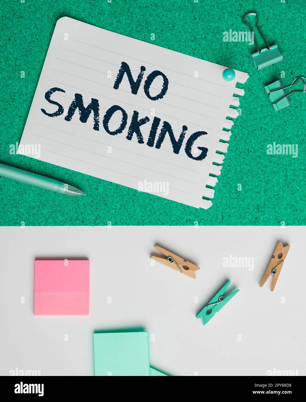 Conceptual display No Smoking. Word Written on using tobacco is ...