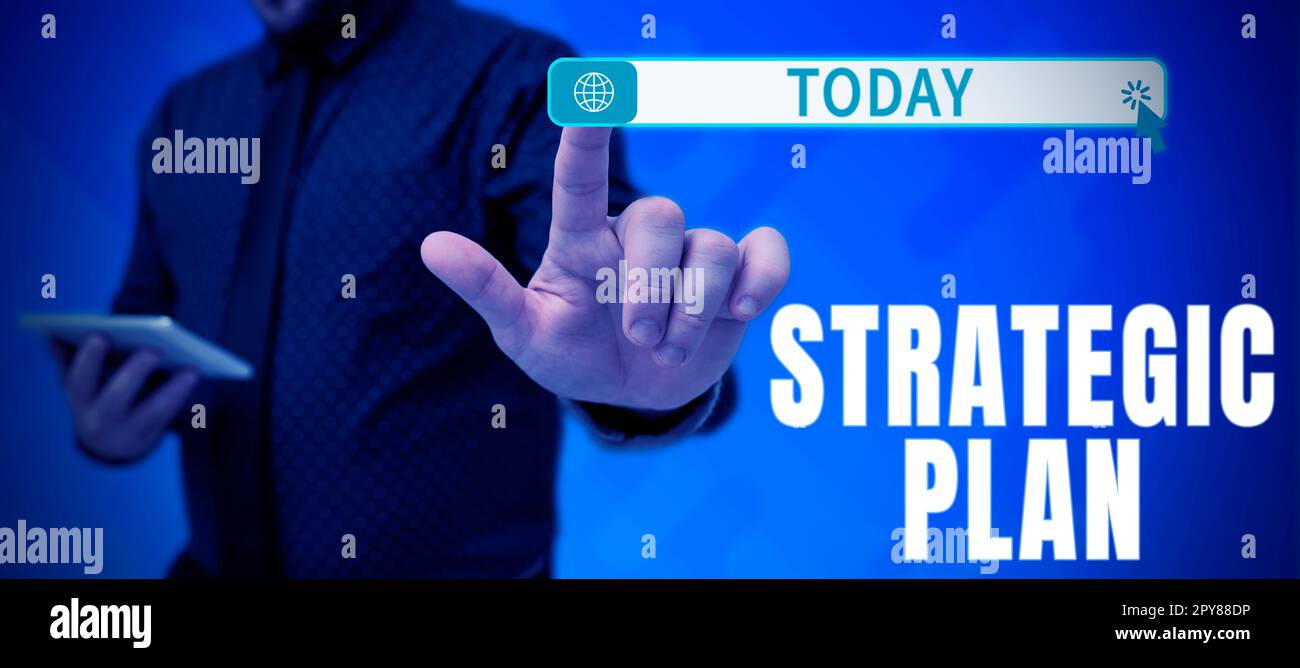 Writing displaying text Strategic Plan. Concept meaning A process of ...
