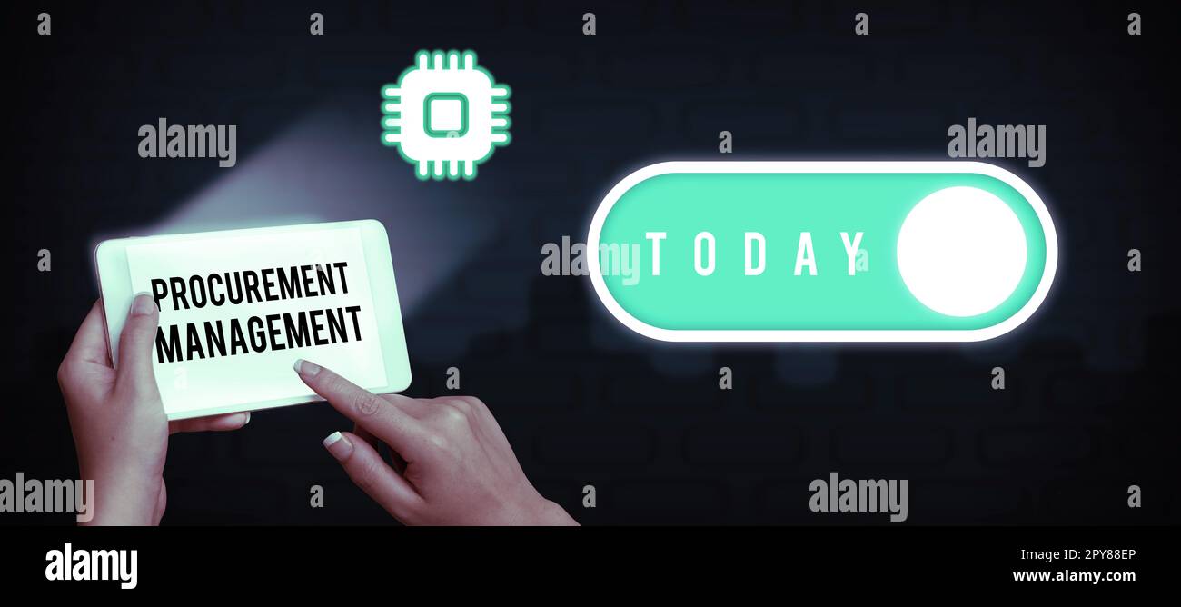 Sign displaying Procurement Management. Business concept buying Goods ...