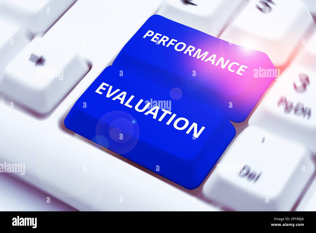 Writing displaying text Performance Evaluation. Concept meaning the development and action ...