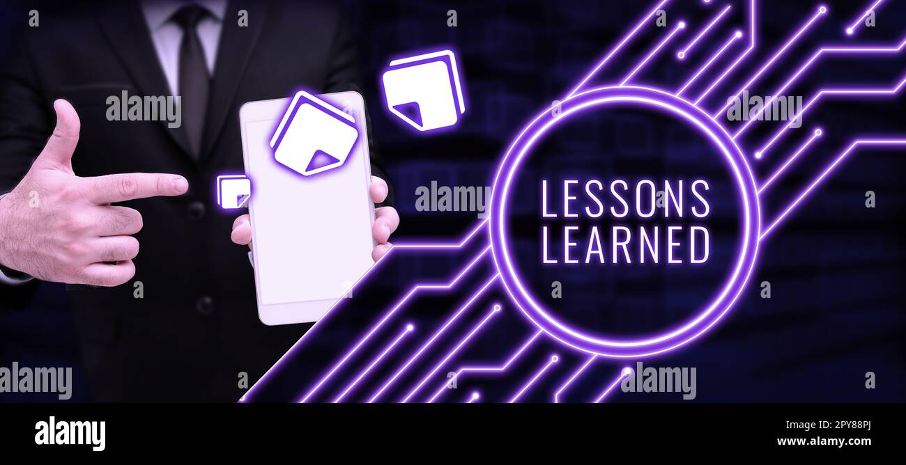 Inspiration showing sign Lessons Learned. Word for Promote share and ...