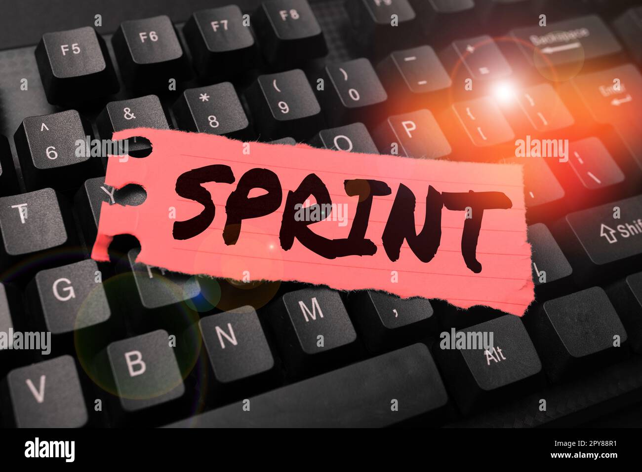 Hand writing sign Sprint. Internet Concept to move at top speed ...