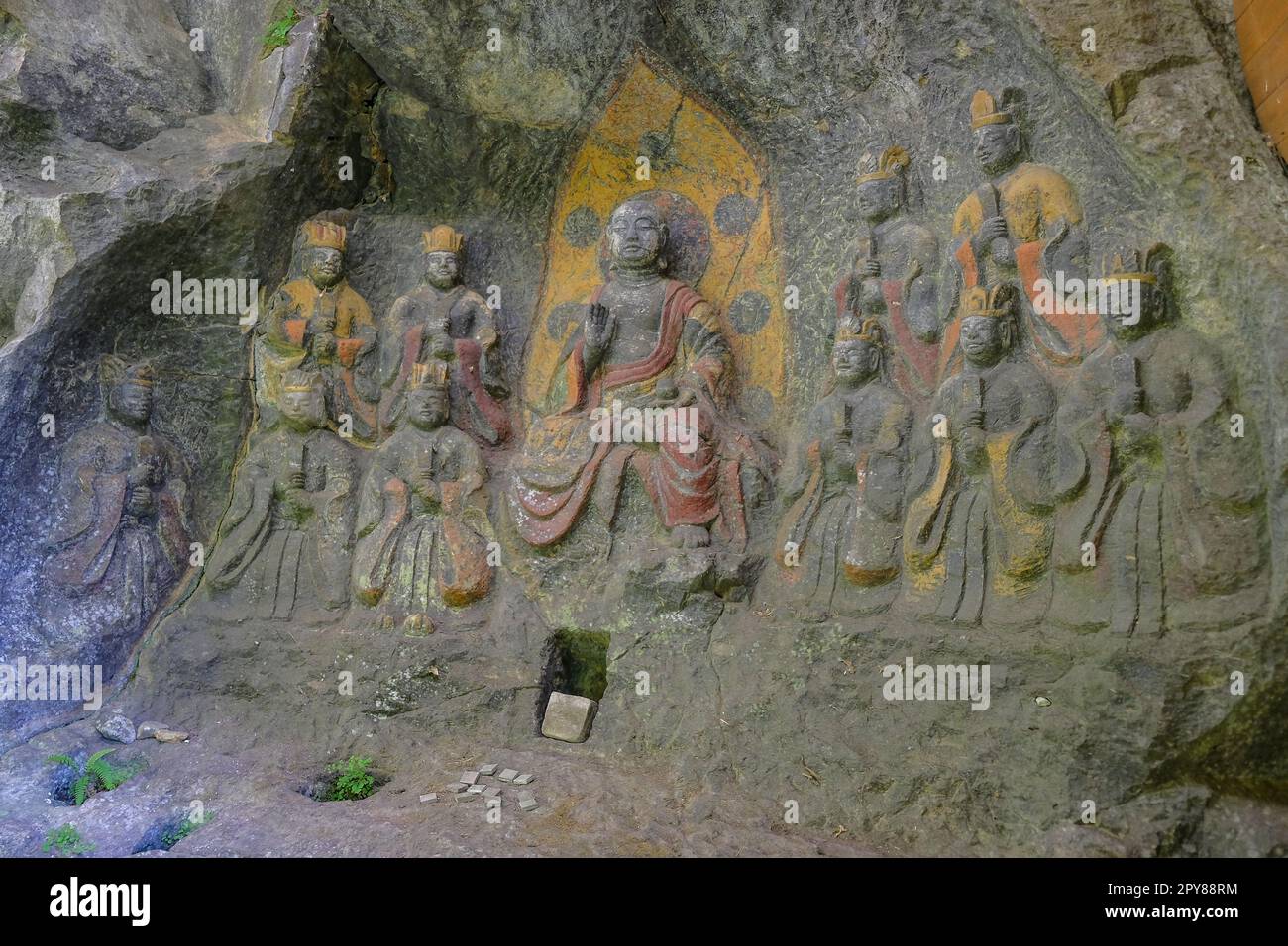 Usuki, Japan - May 1, 2023: The Usuki Stone Buddhas are a set of ...