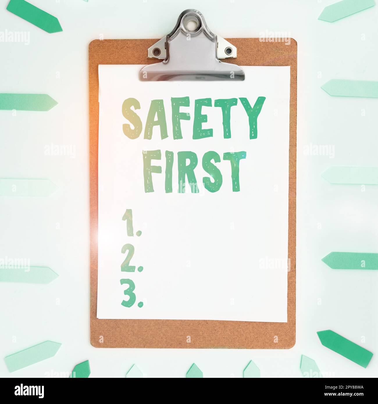 Text showing inspiration Safety First. Word for Avoid any unnecessary ...