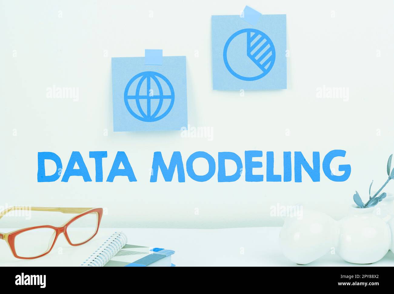 Hand writing sign Data Modeling. Business concept process of transferring data between data ...