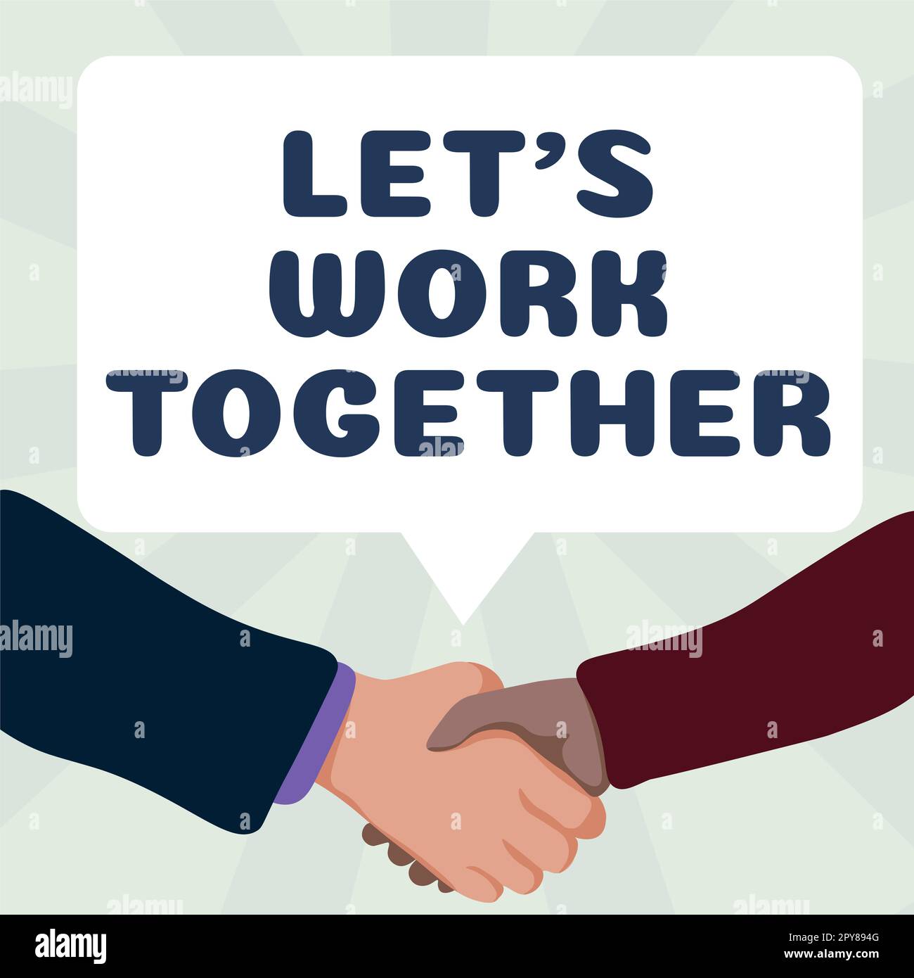 Text sign showing Let's Work Together. Business overview Unite and Join Forces to Achieve a ...