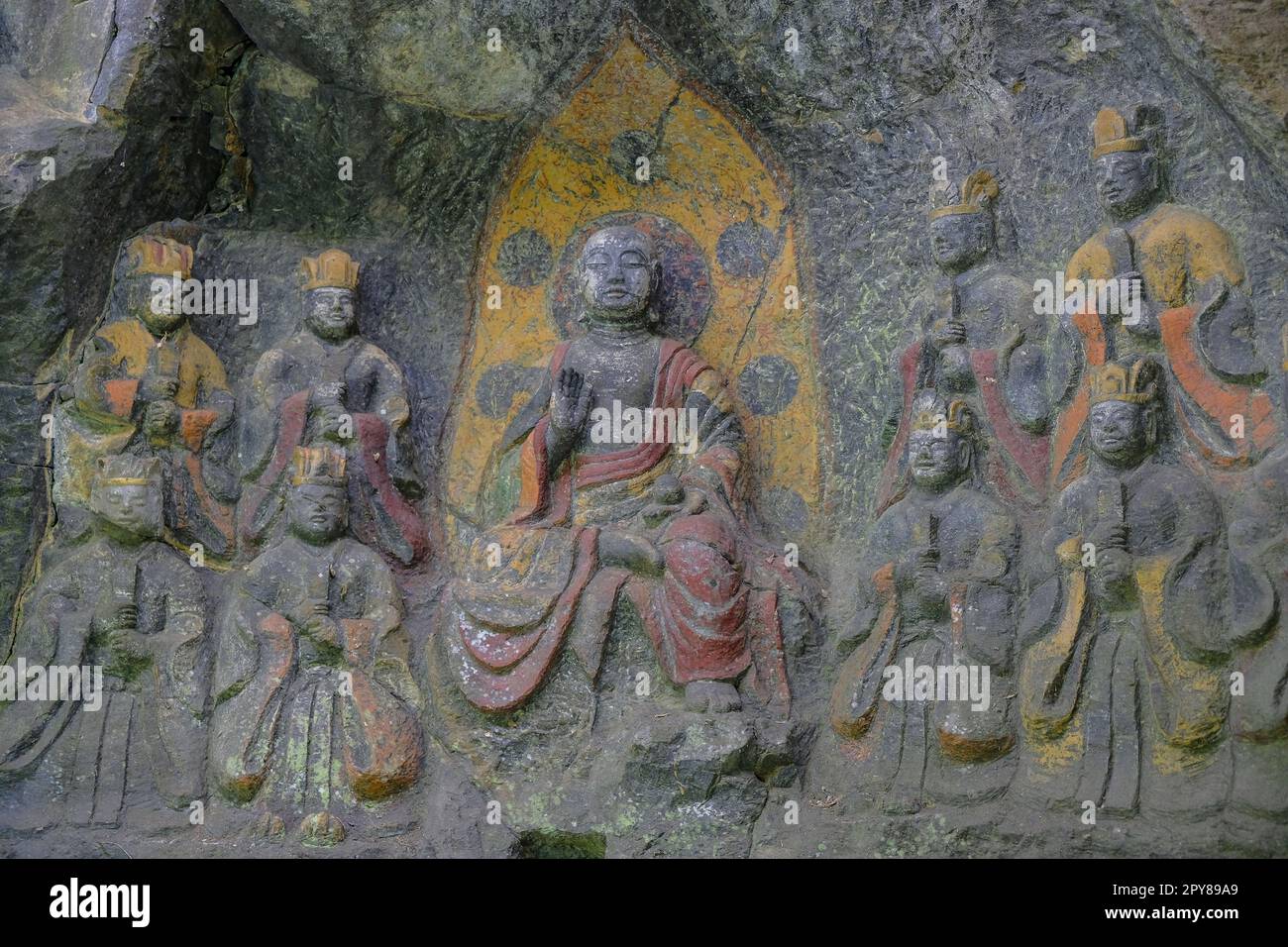 Usuki, Japan - May 1, 2023: The Usuki Stone Buddhas are a set of ...