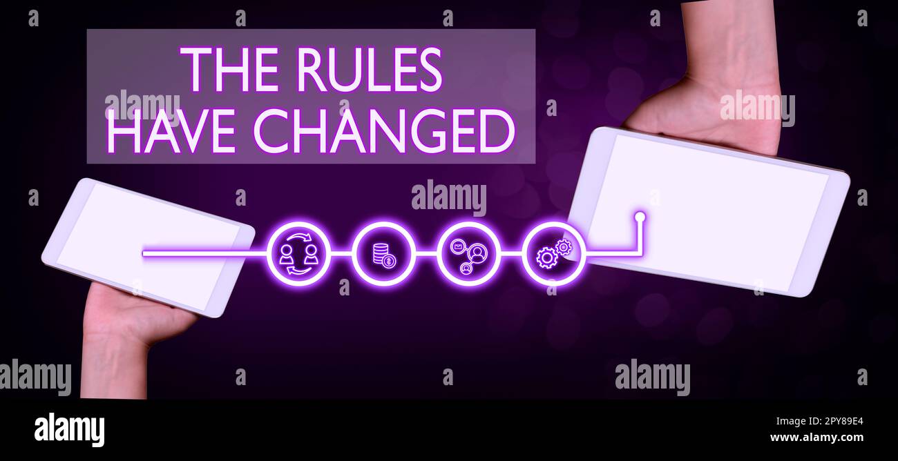 Text caption presenting The Rules Have Changed. Conceptual photo the ...