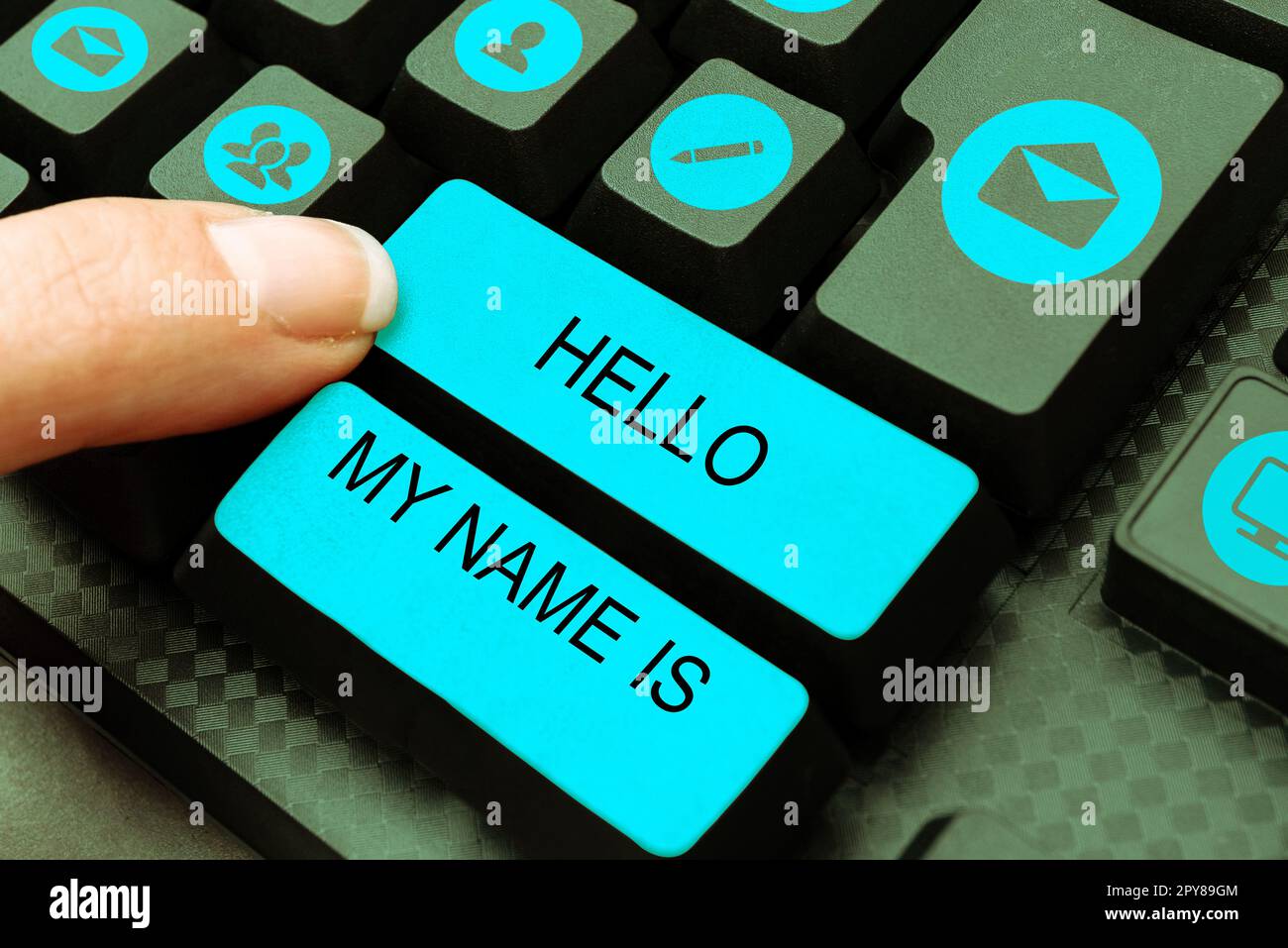 Conceptual caption Hello My Name Is. Business showcase introducing ... Conceptual caption Hello My Name Is. Business showcase introducing ...
