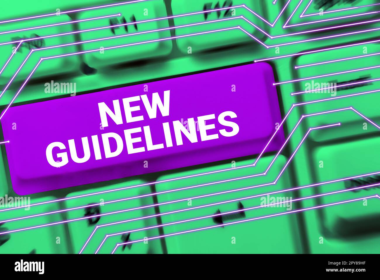 Handwriting text New Guidelines. Internet Concept a new list of goals ...