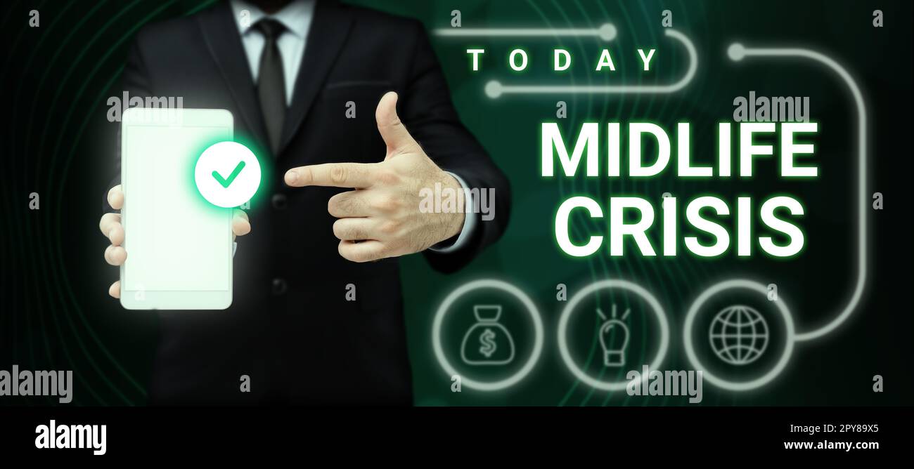 Conceptual display Midlife Crisis. Business idea Software development ...