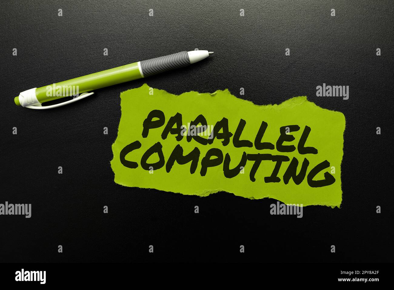 Conceptual caption Parallel Computing. Business approach simultaneous calculation by means of ...