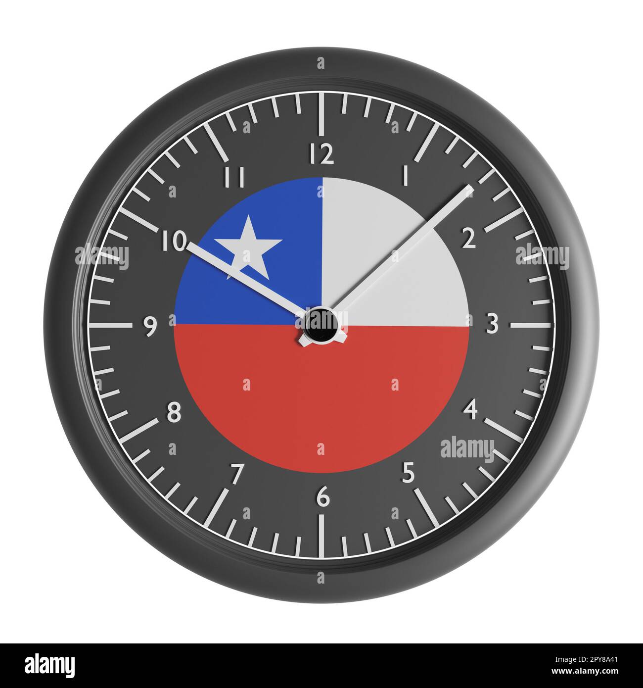 Signs and symbols. Design element. 3D illustration. Wall clock with the ...