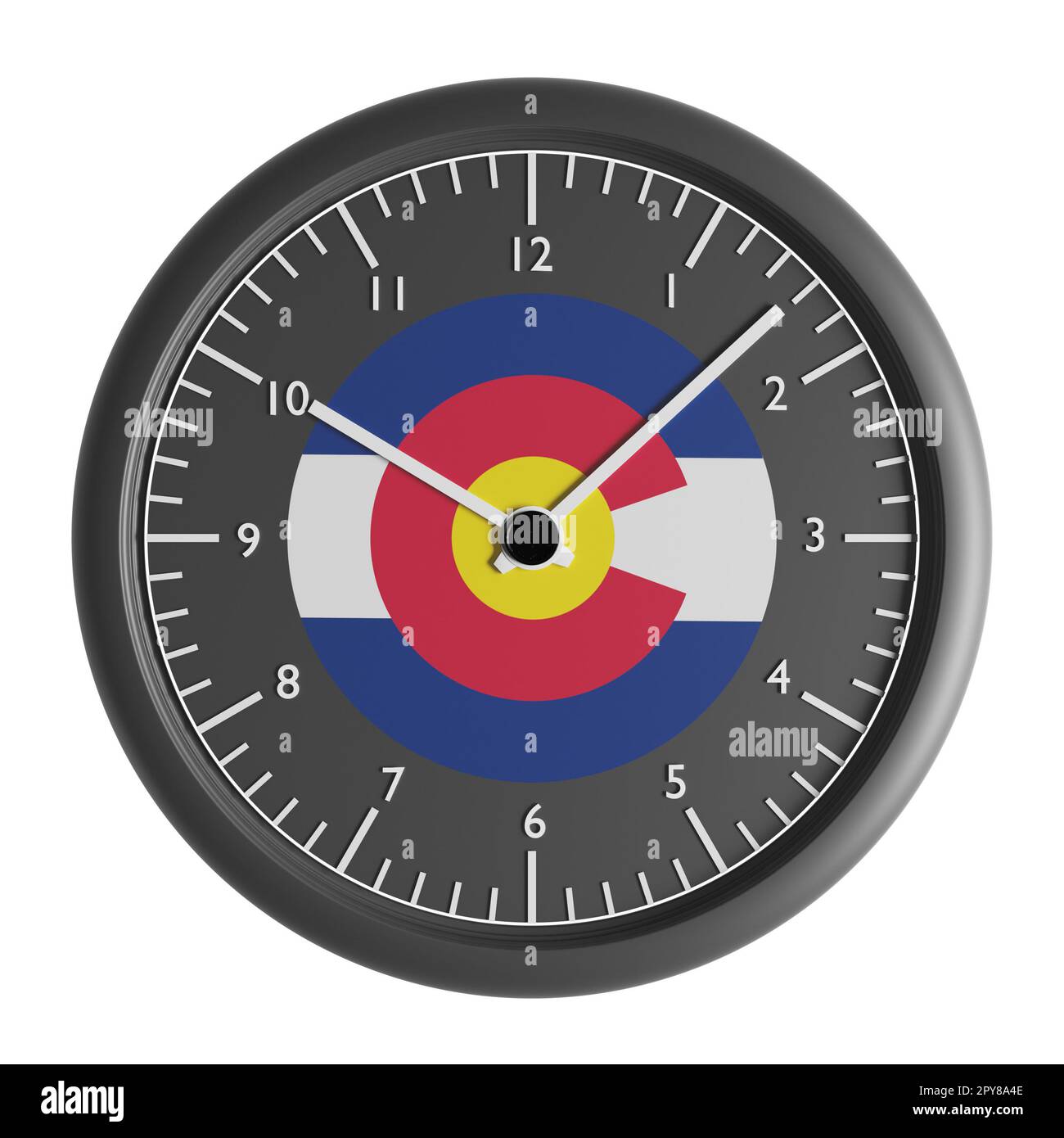 Signs and symbols. Design element. 3D illustration. Wall clock with the ...