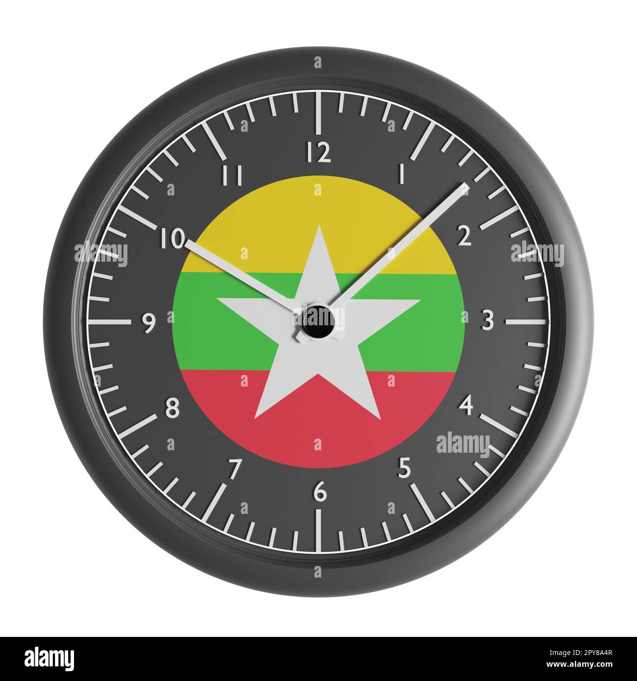 Signs and symbols. Design element. 3D illustration. Wall clock with the ...