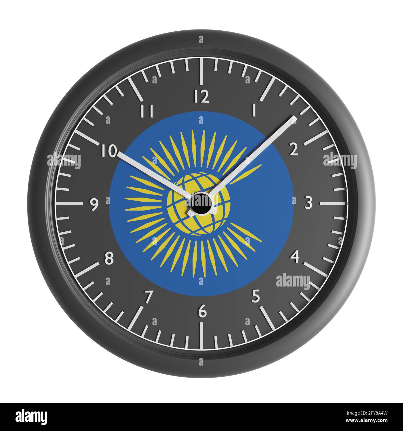 Signs and symbols. Design element. 3D illustration. Wall clock with the ...