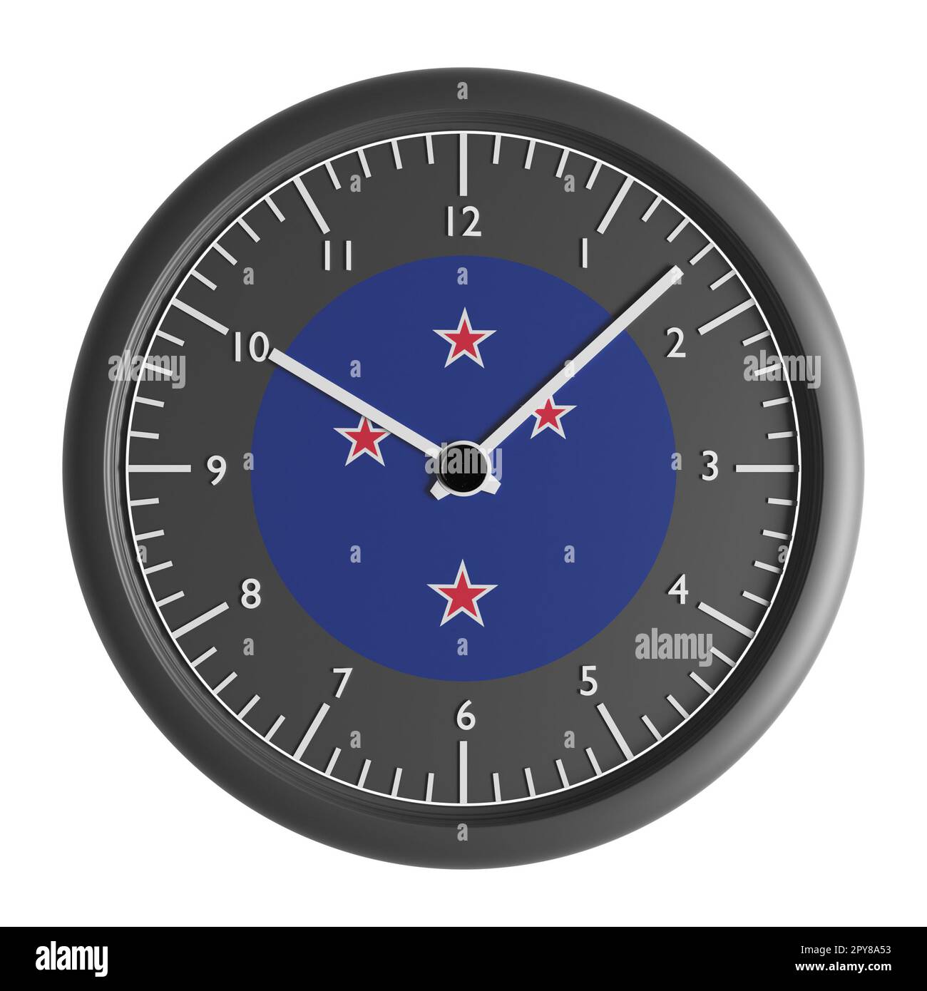 Signs and symbols. Design element. 3D illustration. Wall clock with the ...