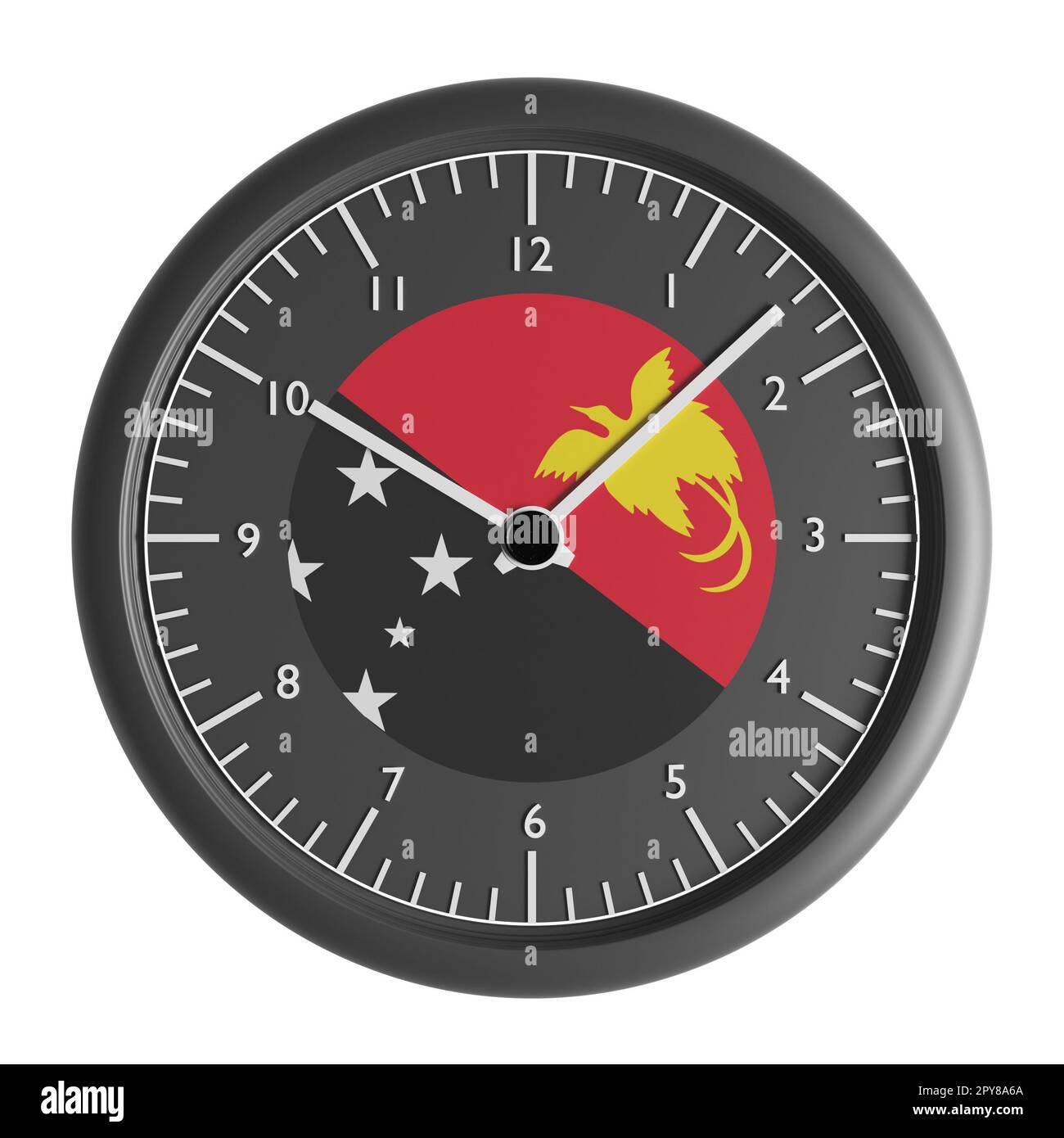 Signs and symbols. Design element. 3D illustration. Wall clock with the ...