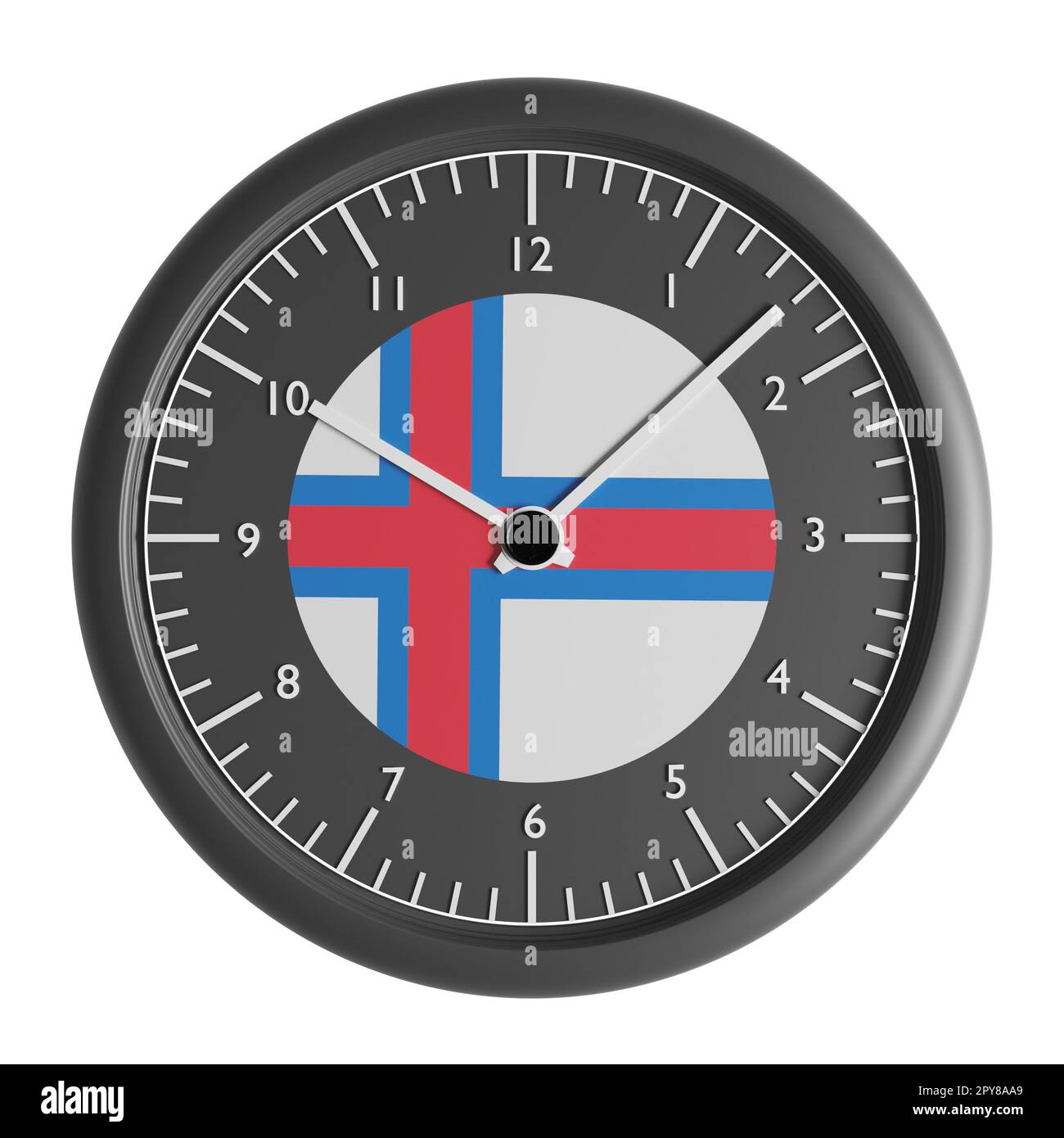 Signs and symbols. Design element. 3D illustration. Wall clock with the ...