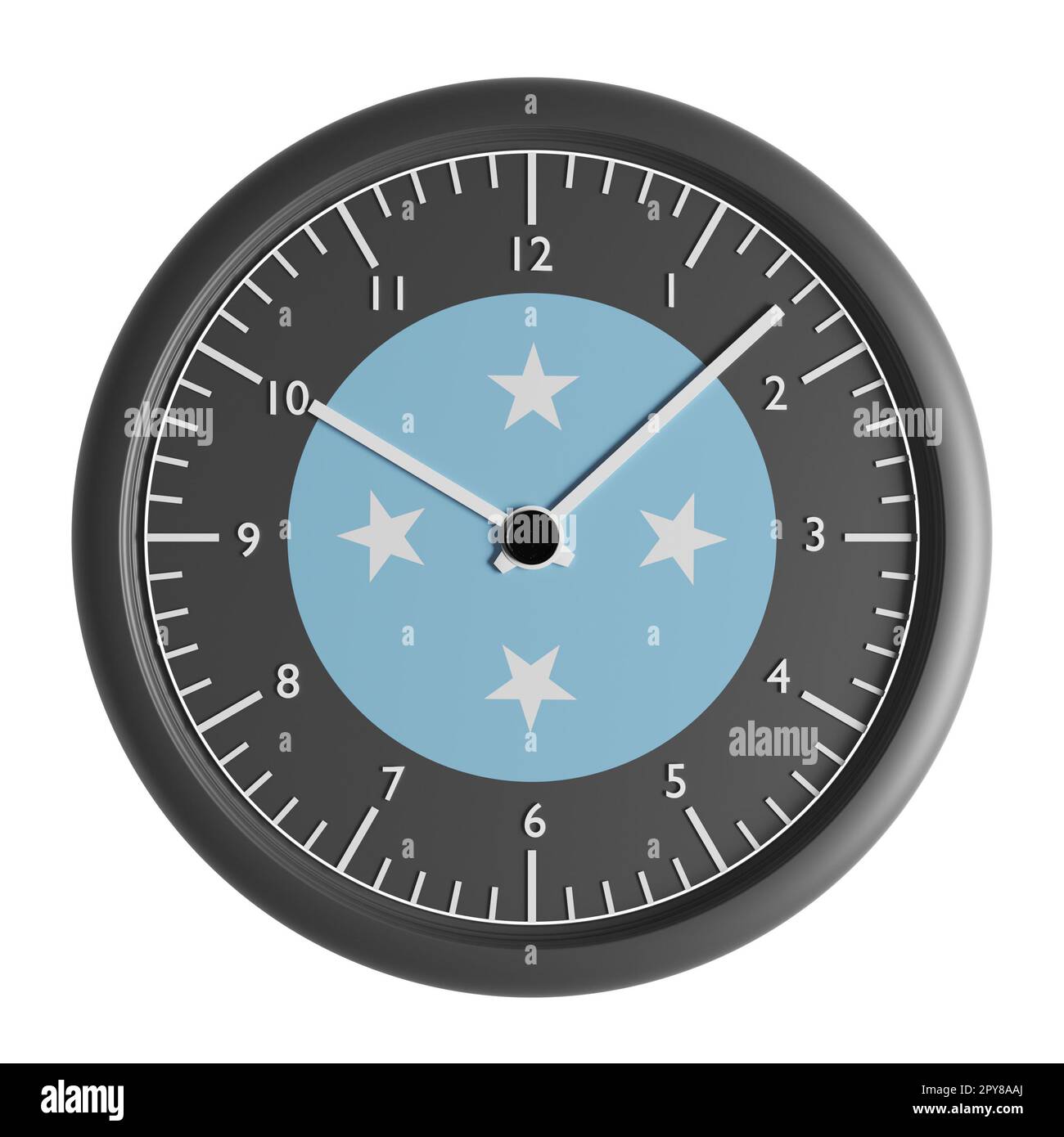 Signs and symbols. Design element. 3D illustration. Wall clock with the ...