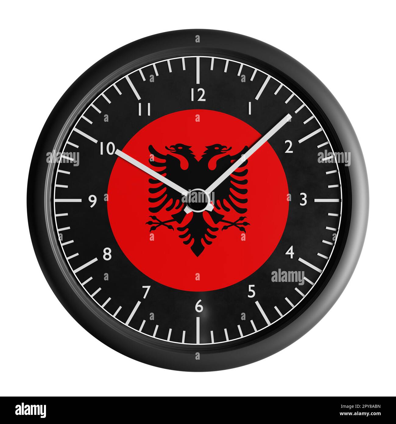 Signs and symbols. Design element. 3D illustration. Wall clock with the ...