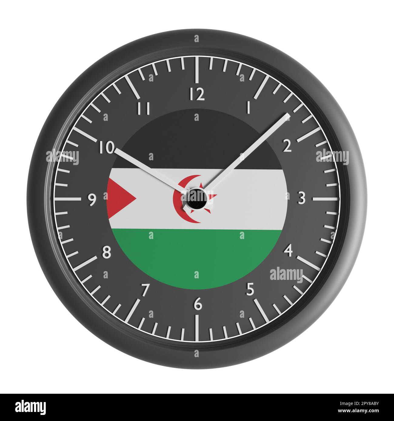 Signs and symbols. Design element. 3D illustration. Wall clock with the ...