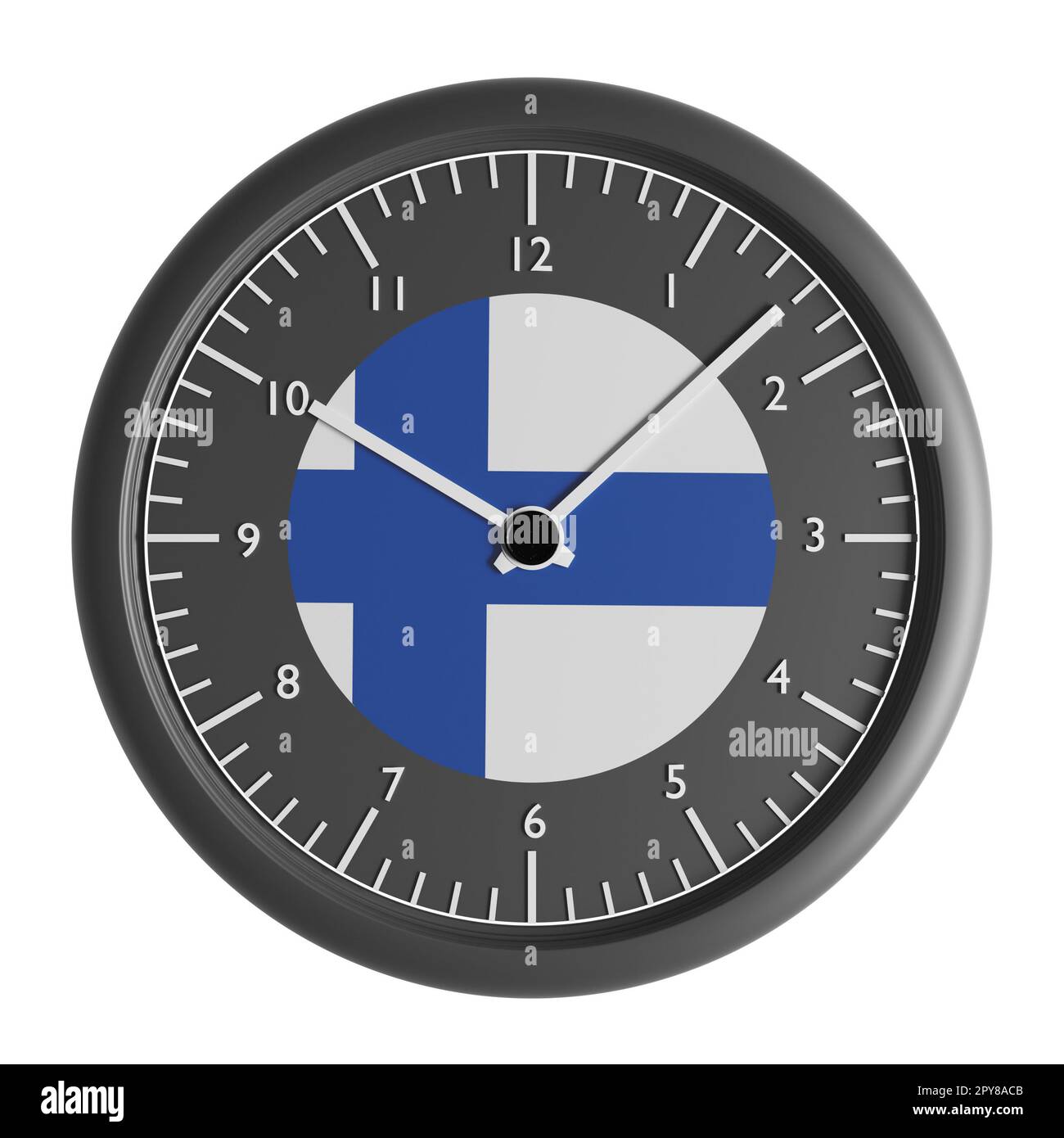 Signs and symbols. Design element. 3D illustration. Wall clock with the ...