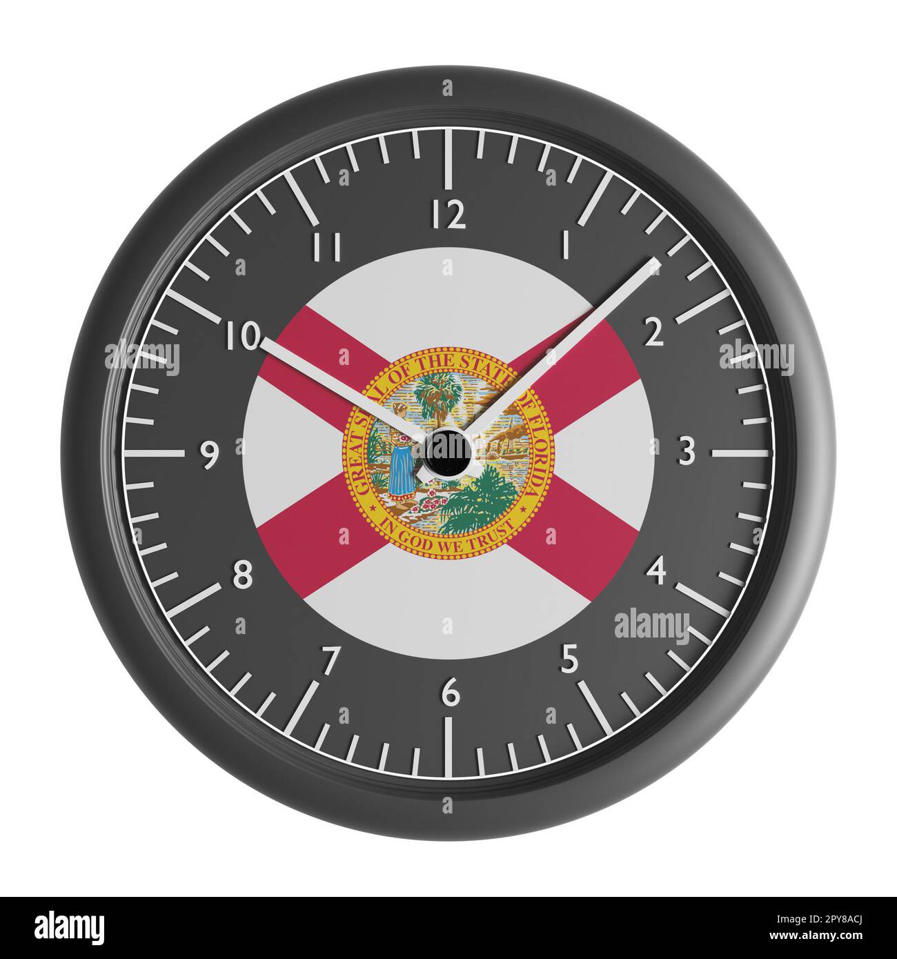 Signs and symbols. Design element. 3D illustration. Wall clock with the ...