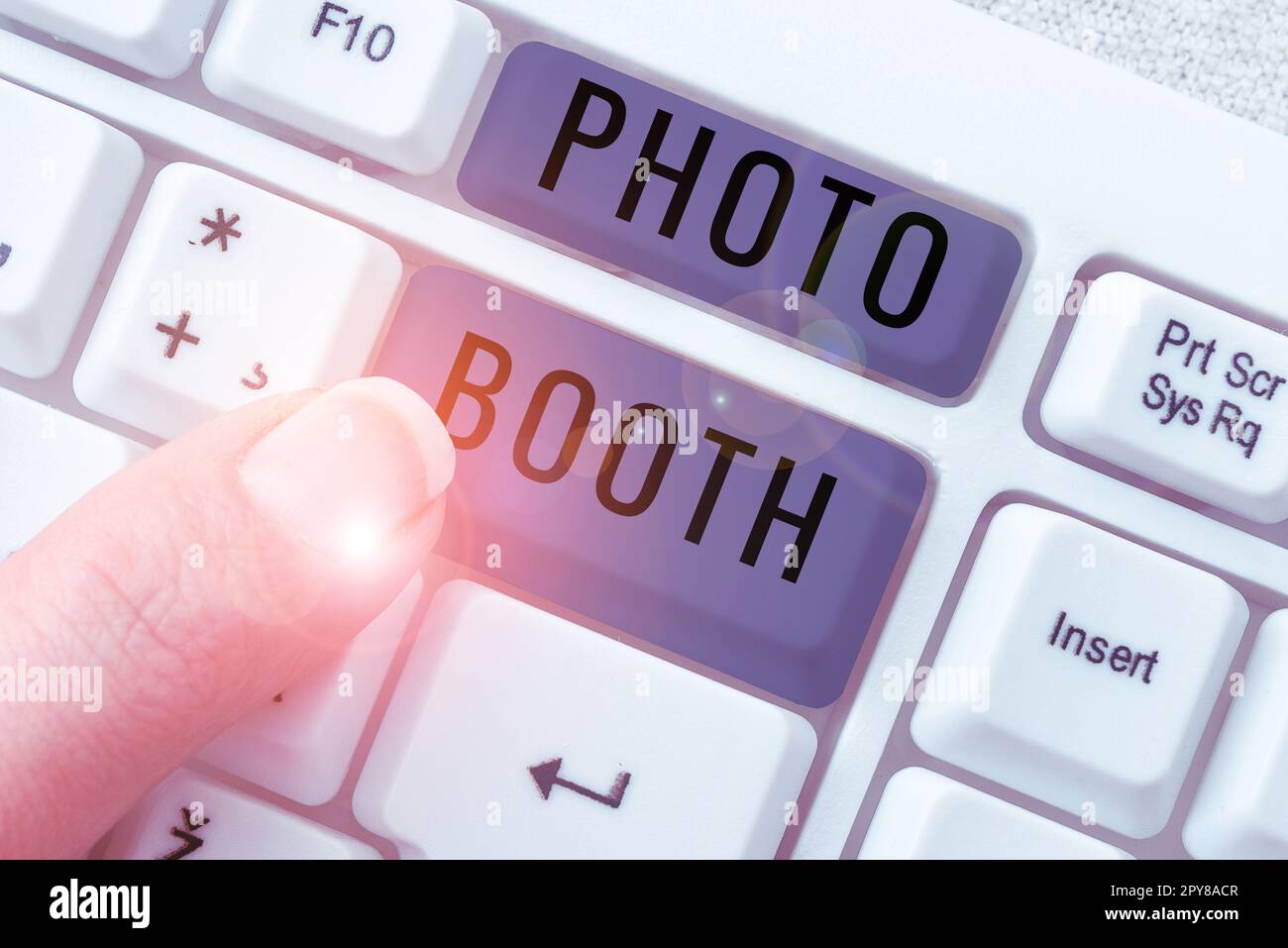 Handwriting text Photo Booth. Business idea form of photo sharing and ...