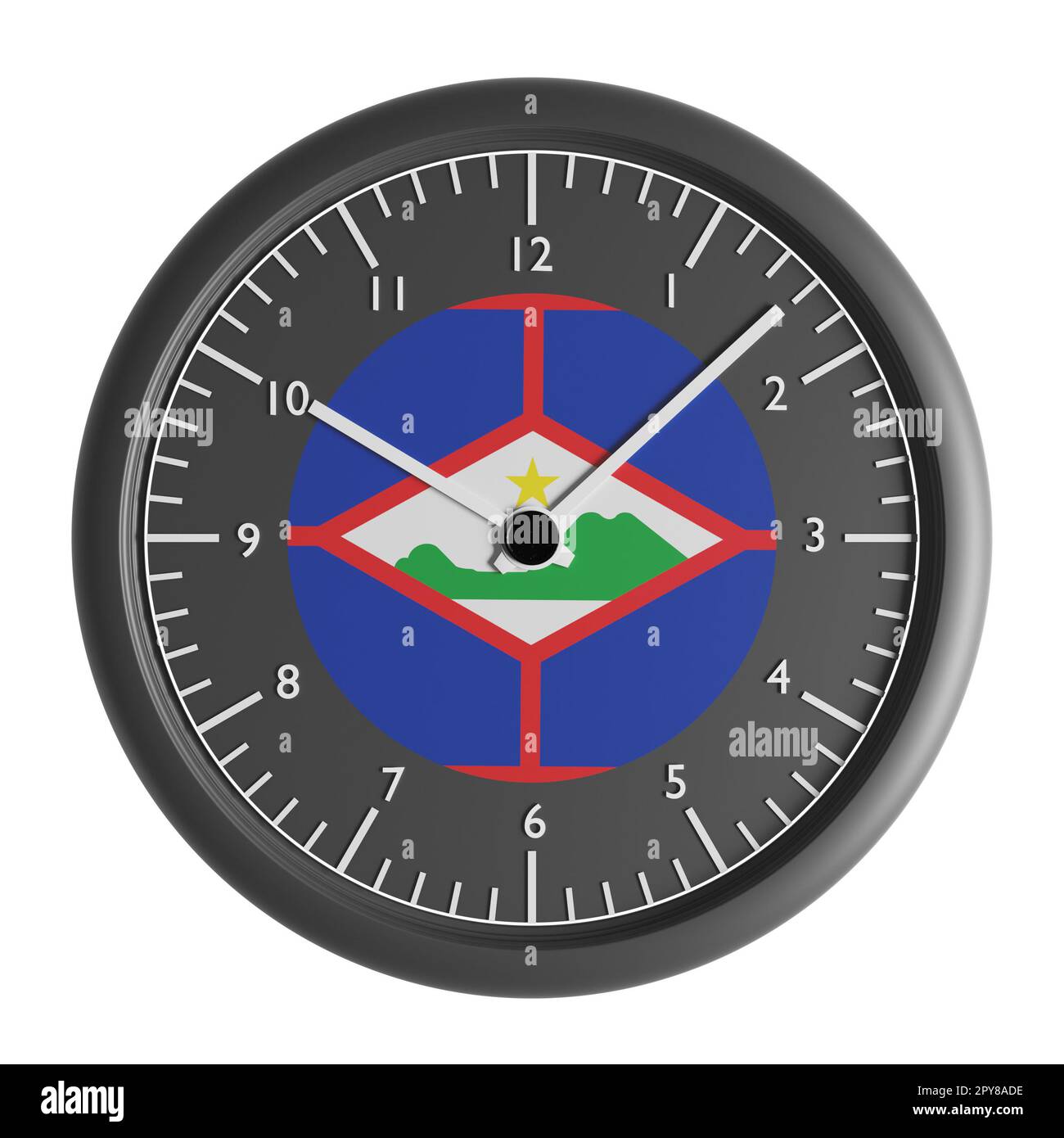 Signs and symbols. Design element. 3D illustration. Wall clock with the ...