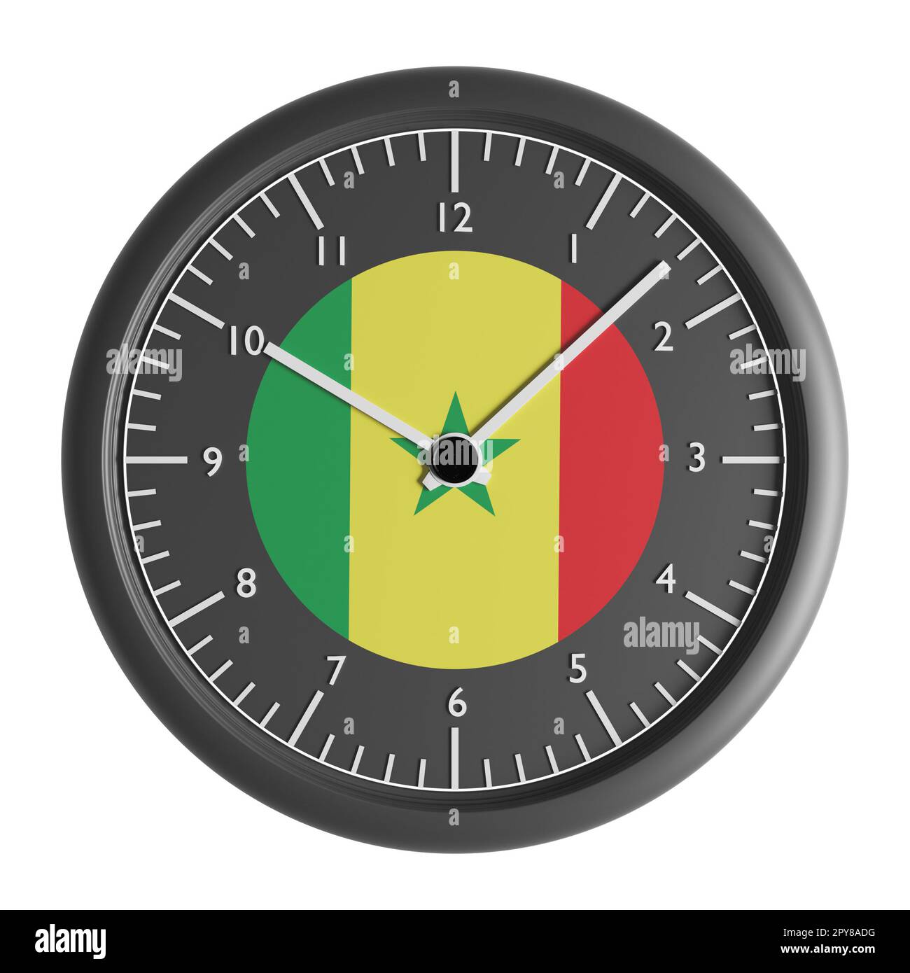 Signs and symbols. Design element. 3D illustration. Wall clock with the ...