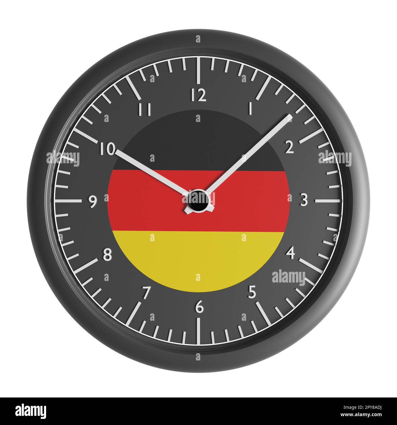 Signs and symbols. Design element. 3D illustration. Wall clock with the ...