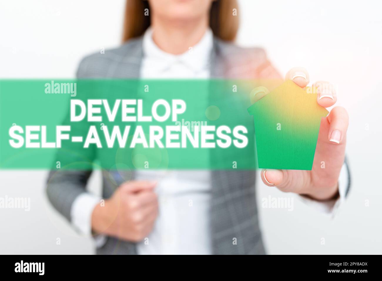 Conceptual caption Develop Self Awareness. Business overview Improve ...