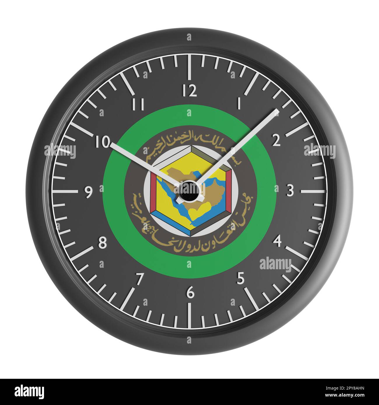 Signs and symbols. Design element. 3D illustration. Wall clock with the ...