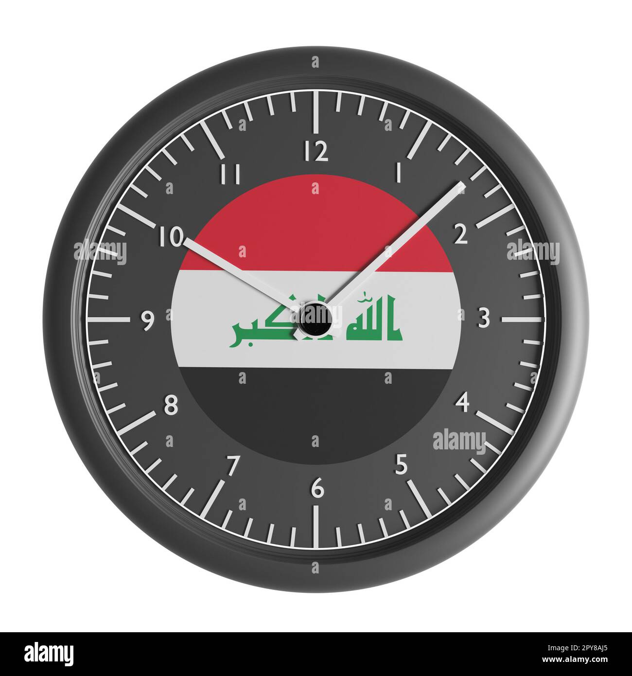 Signs and symbols. Design element. 3D illustration. Wall clock with the ...