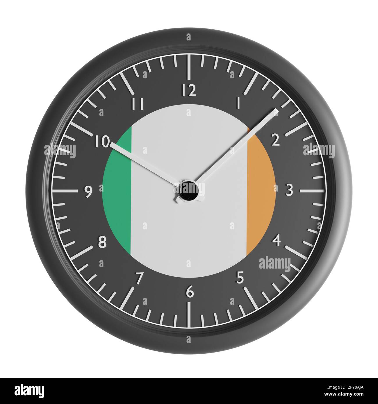 Signs and symbols. Design element. 3D illustration. Wall clock with the ...