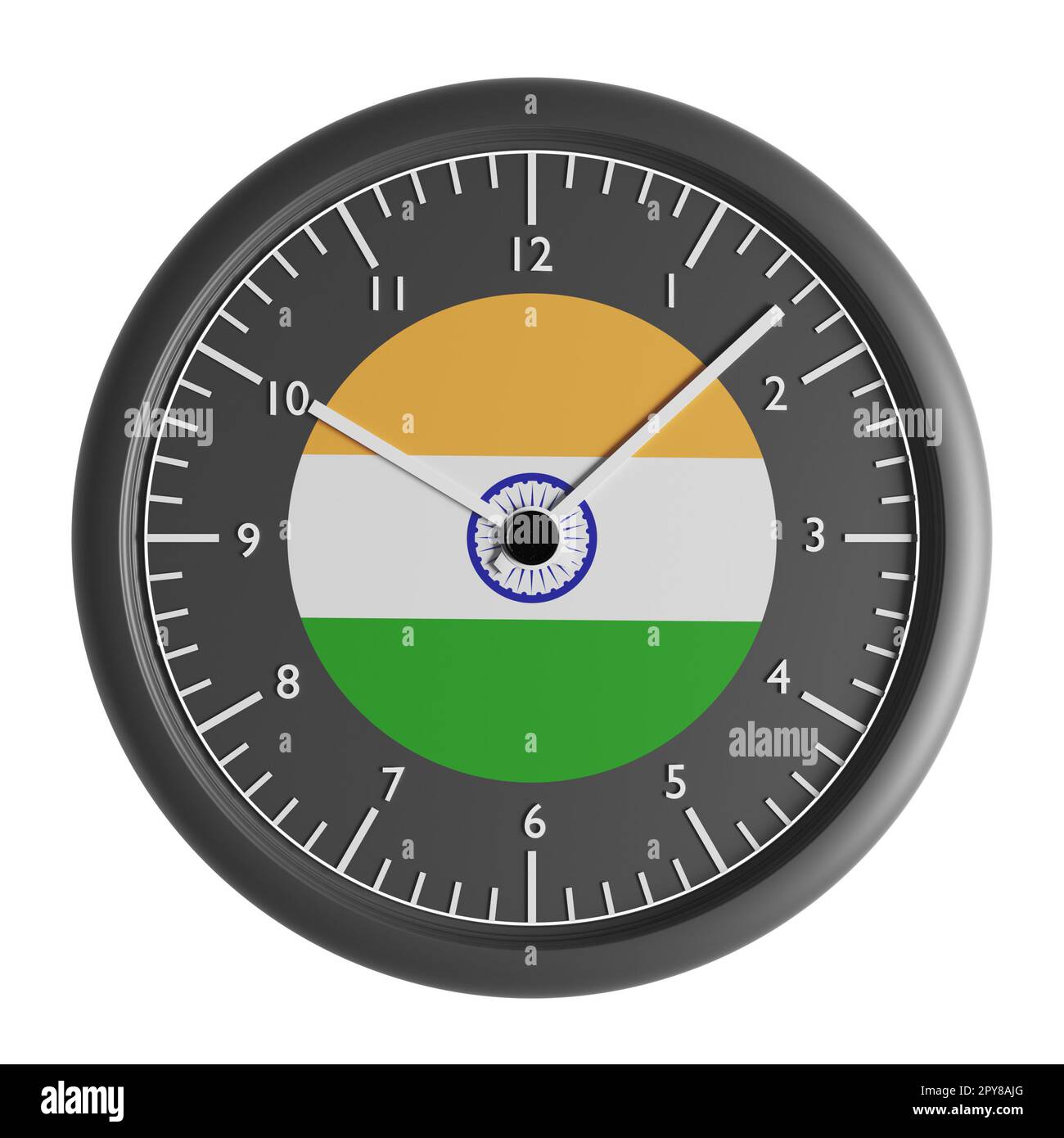 Signs and symbols. Design element. 3D illustration. Wall clock with the ...