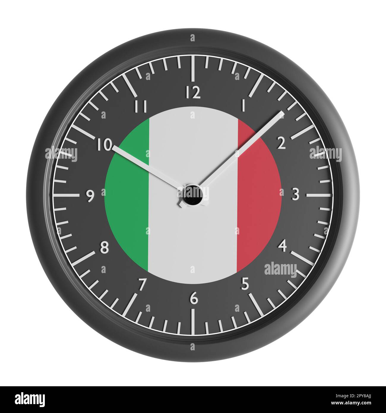 Signs and symbols. Design element. 3D illustration. Wall clock with the ...