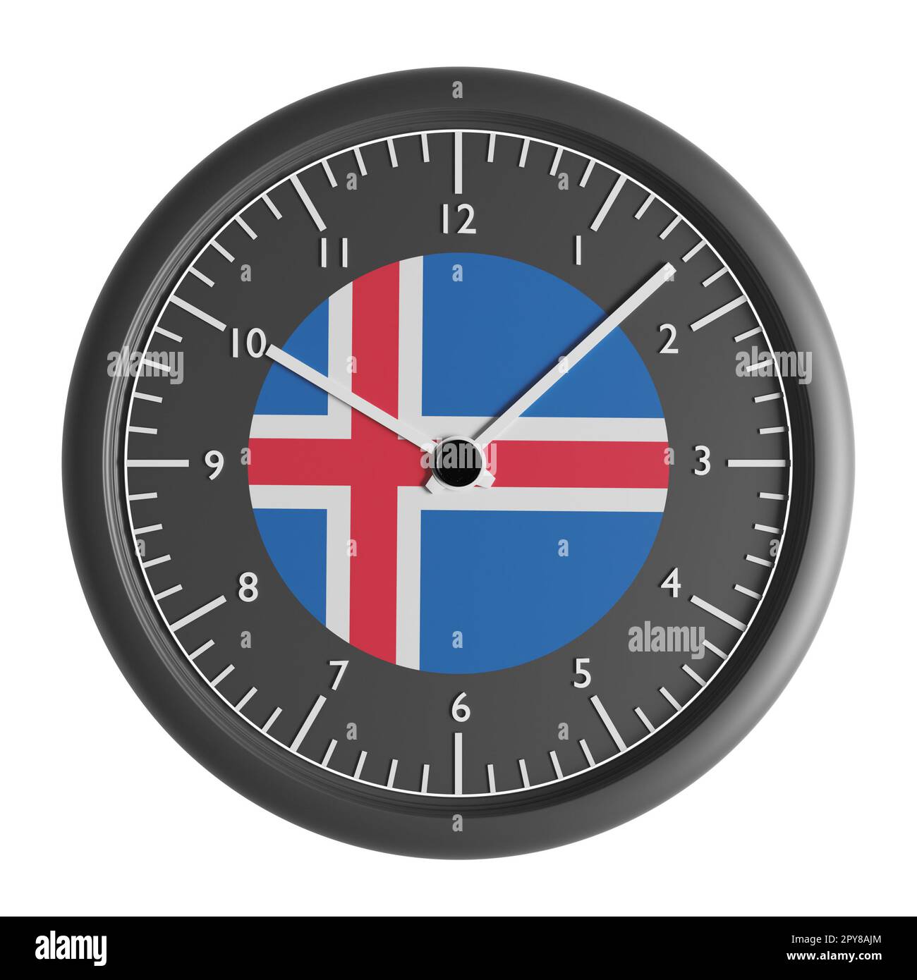 Signs and symbols. Design element. 3D illustration. Wall clock with the ...