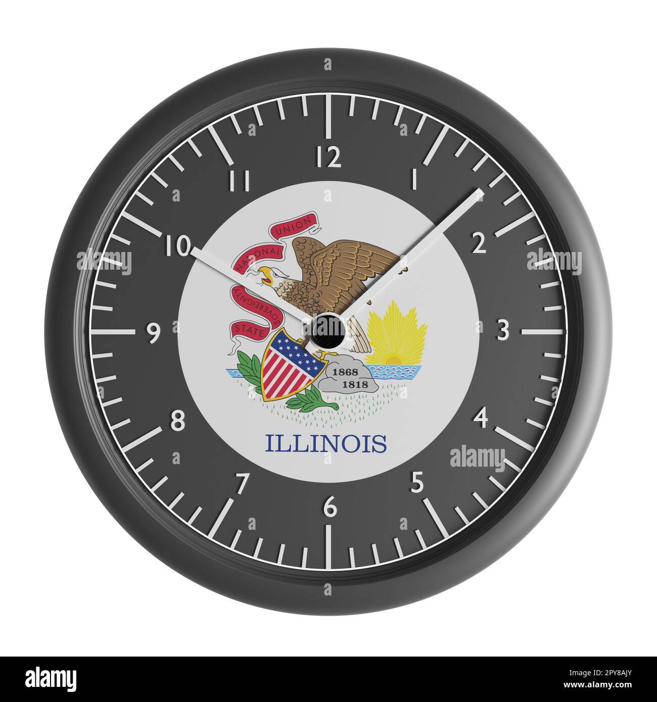 Signs and symbols. Design element. 3D illustration. Wall clock with the ...