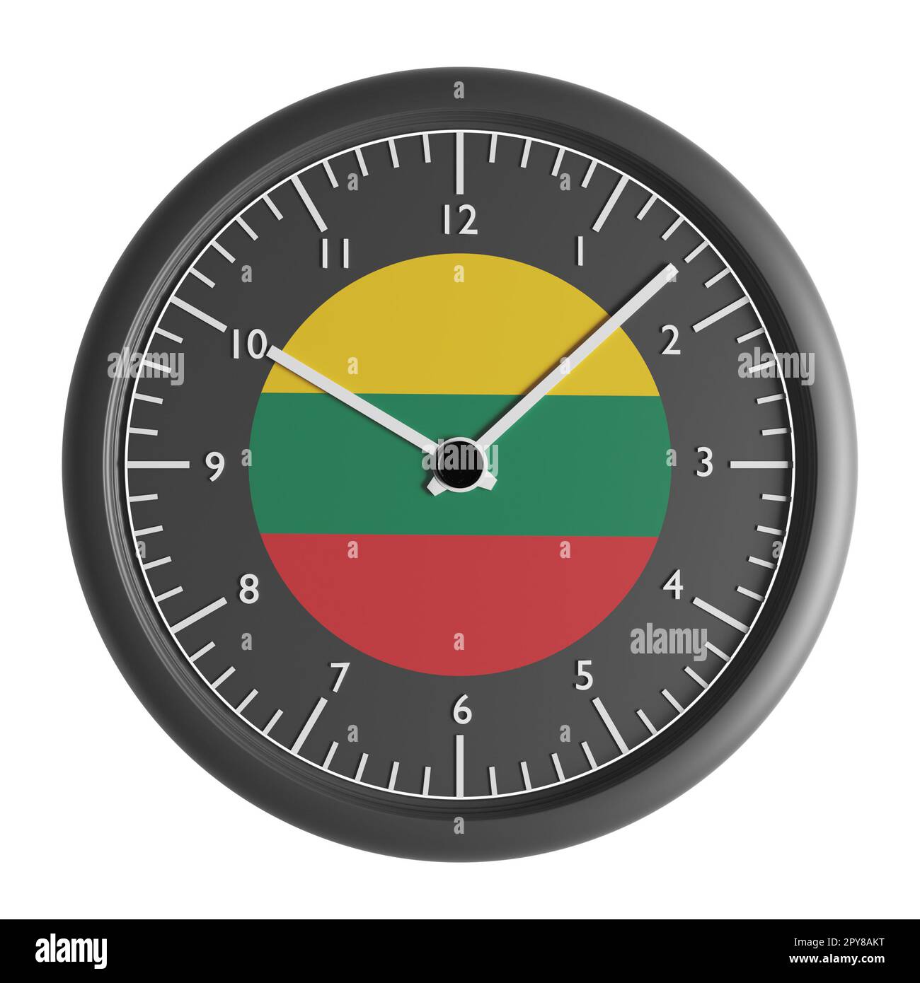 Signs and symbols. Design element. 3D illustration. Wall clock with the ...
