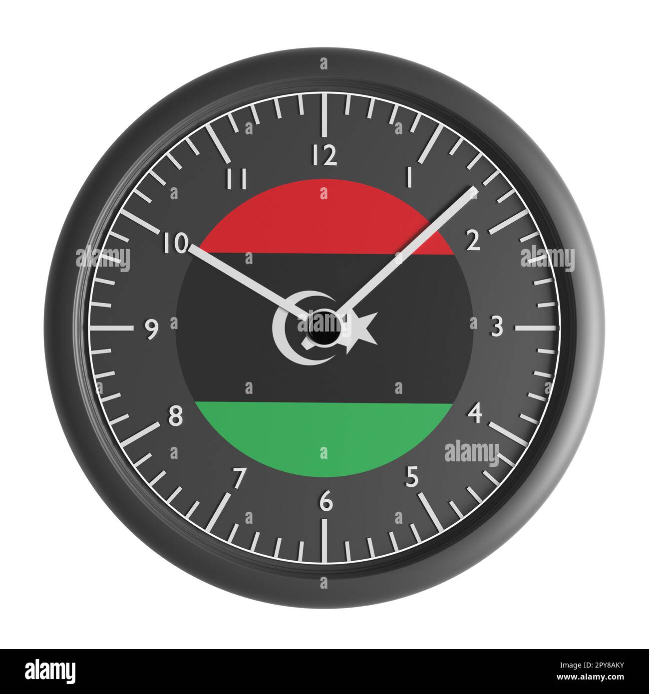 Signs and symbols. Design element. 3D illustration. Wall clock with the ...