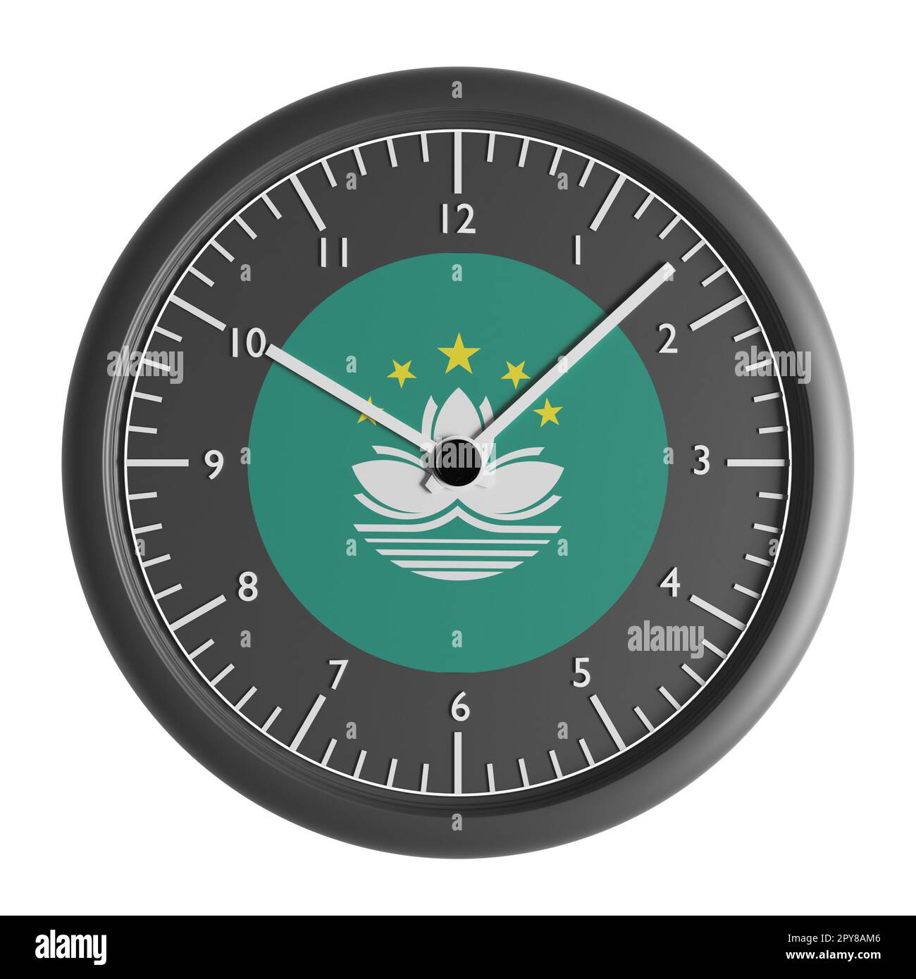 Signs and symbols. Design element. 3D illustration. Wall clock with the ...