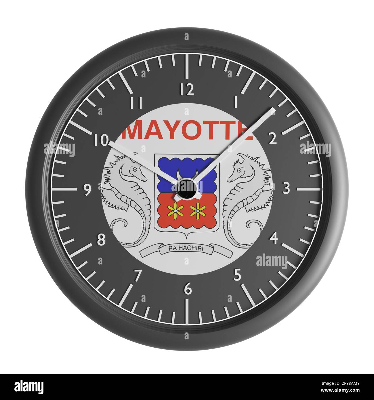 Signs and symbols. Design element. 3D illustration. Wall clock with the ...